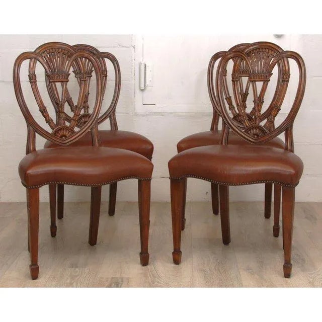 Set of 4 Theodore Alexander Mahogany Hepplewhite Dining Chairs | Chairish
