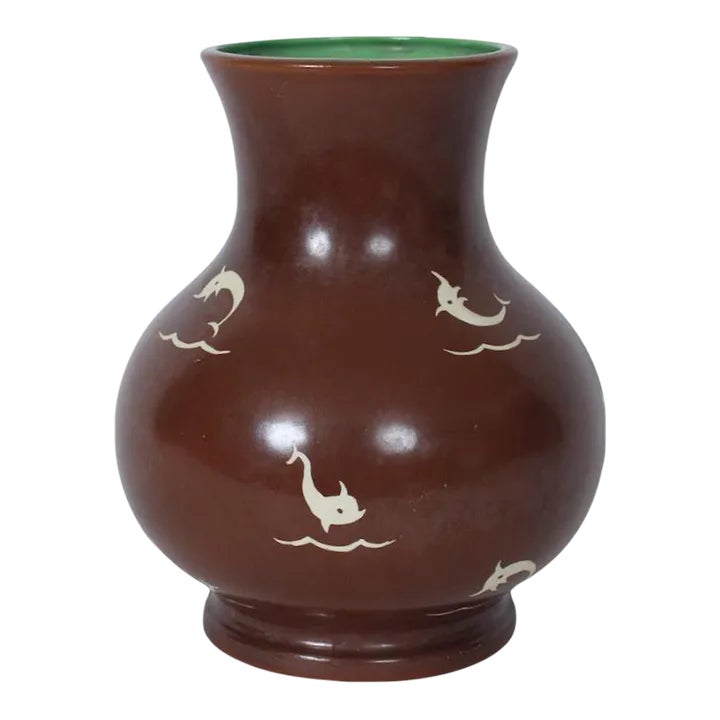 Clarice Cliff for Wilkinson LTD. "Leaping Dolphin" Pottery Vase, 1920's ...