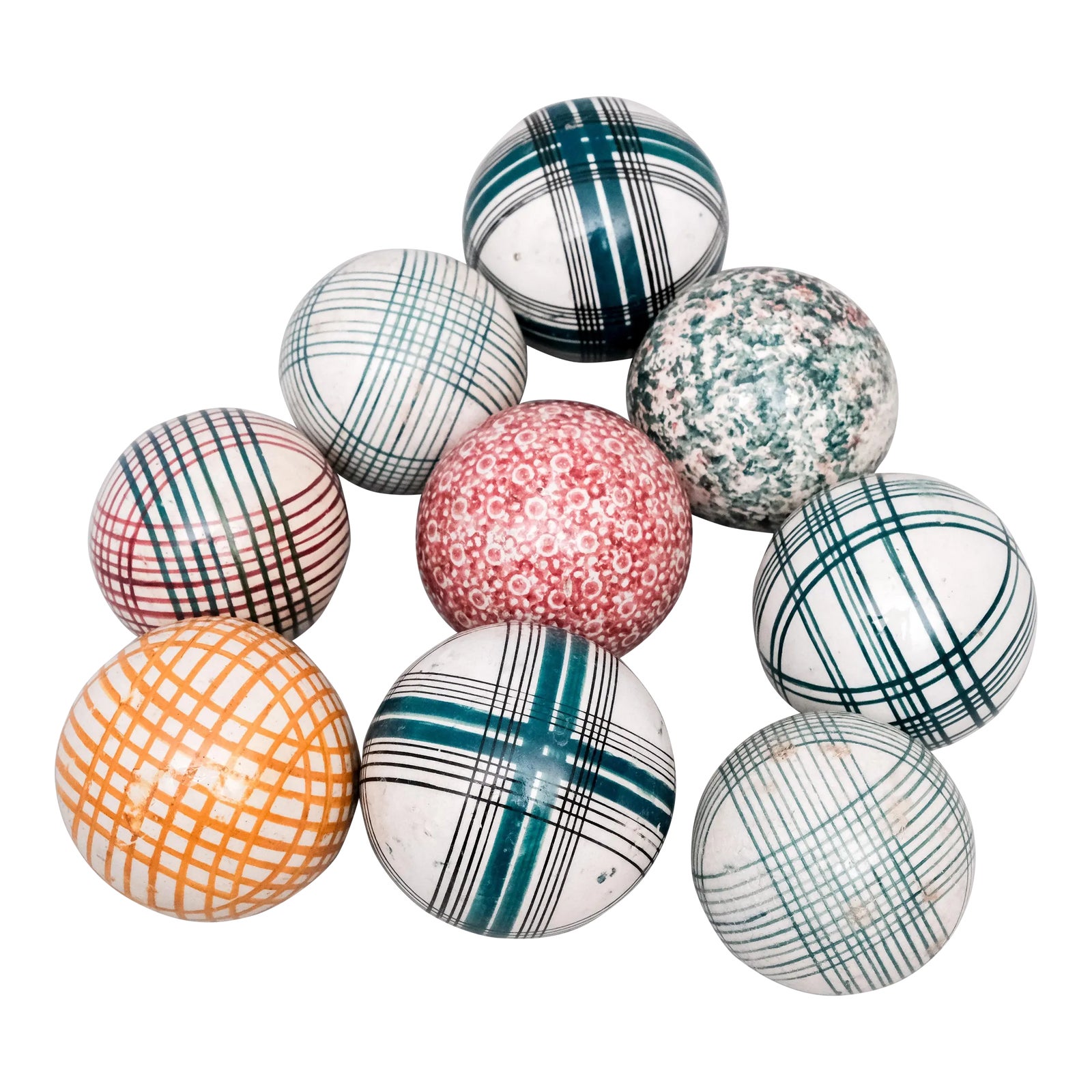 Antique 19th Century Scottish Victorian Pottery Carpet Balls - a Set of ...