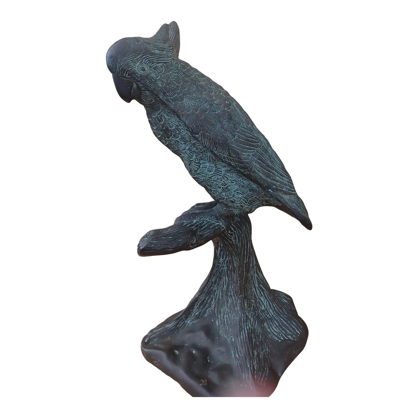 Mid 20th Century Maverick Parrot Sculpture With Patina | Chairish