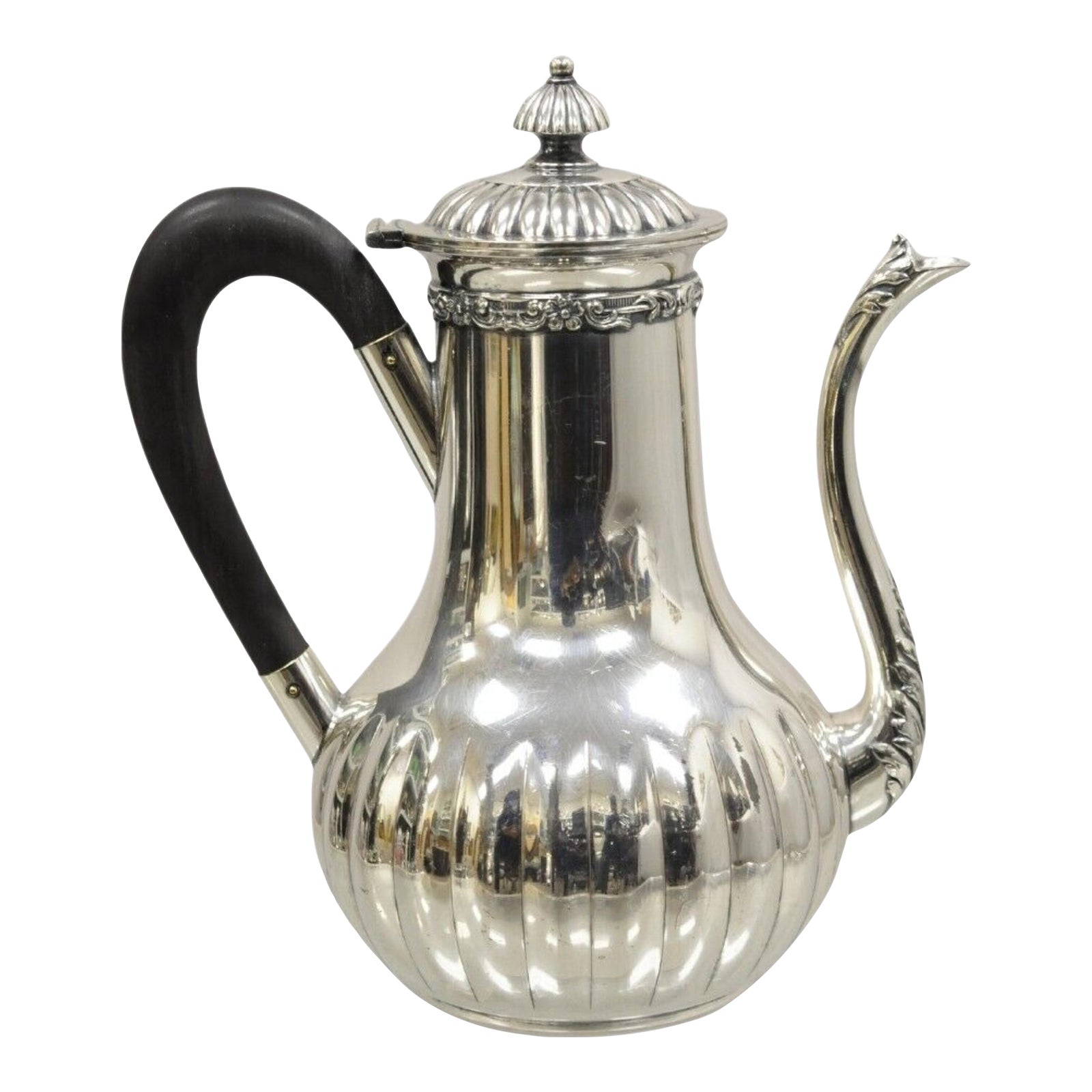 Antique English Edwardian James With Tufts Silverplate Tea Pot Coffee ...