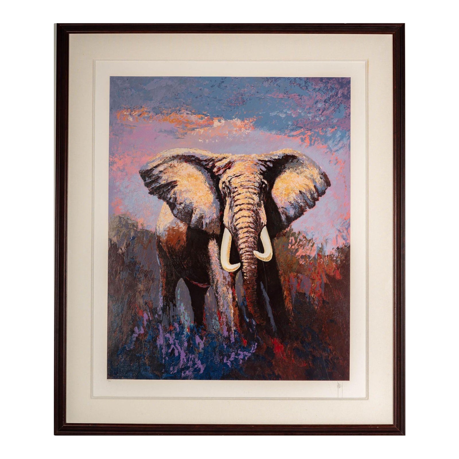 Mark King (1931–2014) Serigraph – "Lone Tusker, 1991" u.s.A. | Chairish