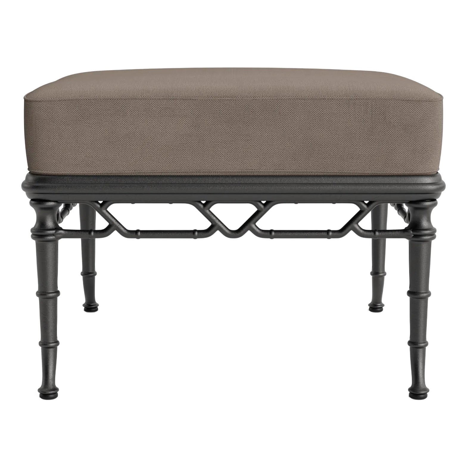 Brown Jordan Calcutta Ottoman, Textured Pewter frame with Fusion Taupe ...