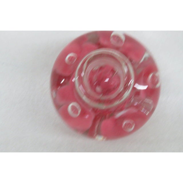 Joe St Clair Art Glass Pink Floral Paperweight Perfume Cologne Bottle ...