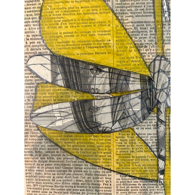Original Boho Chic Collage "French Dragonflies" in Ornate Gilded Frame ...