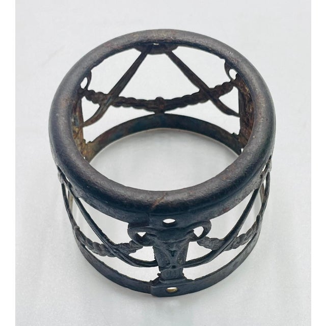 Early 20th Century Iridescent Green Glass Vase With Decorative Metal ...