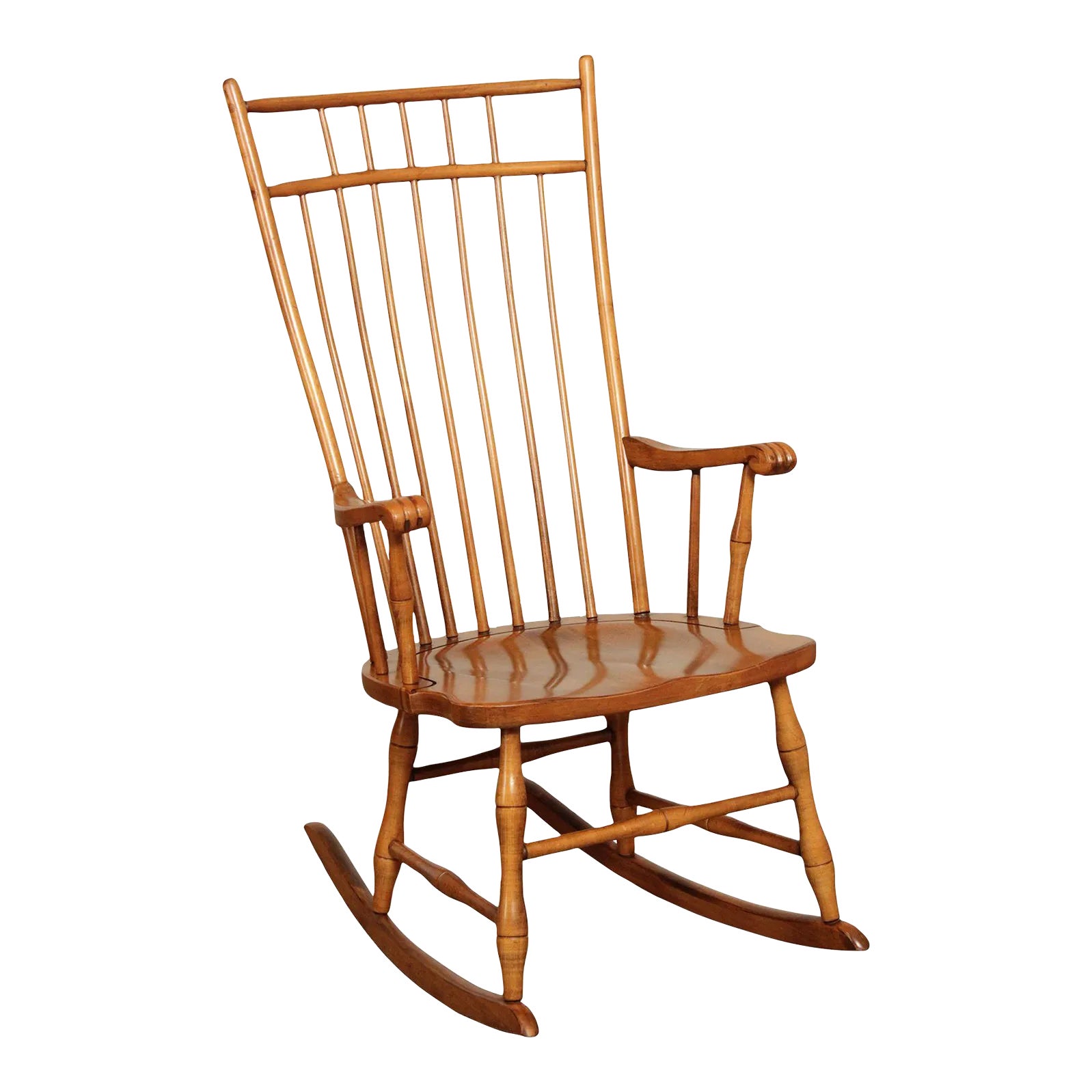 1990s Ethan Allen Windsor Style Maple Rocking Chair | Chairish