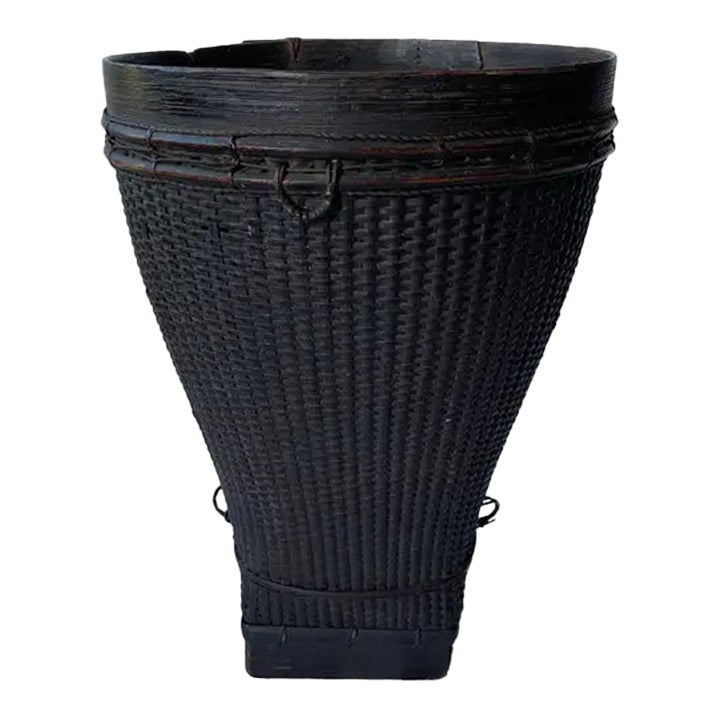 Rattan Basket Dayak Tribe Hand-Woven From Kalimantan, Borneo, Mid 20th ...