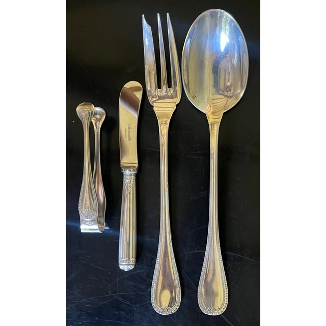 Christofle Flatware in the Malmaison Pattern -Set of 52 | Chairish