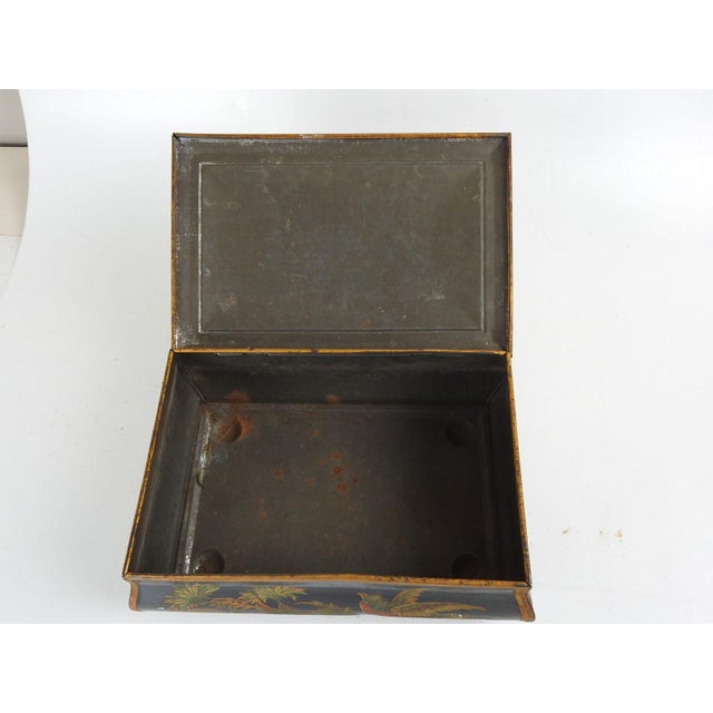 Vintage Shaped Biscuit Tin Birds & Flowers Box | Chairish