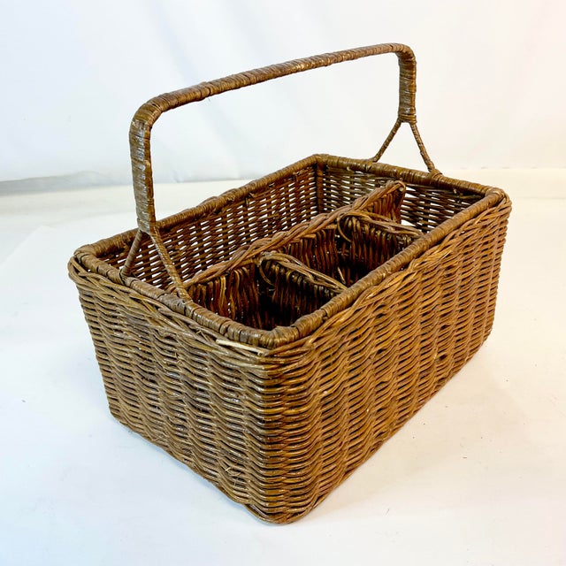 Mid 20th Century Mid-Century Boho Chic Arts & Crafts Wicker Table ...