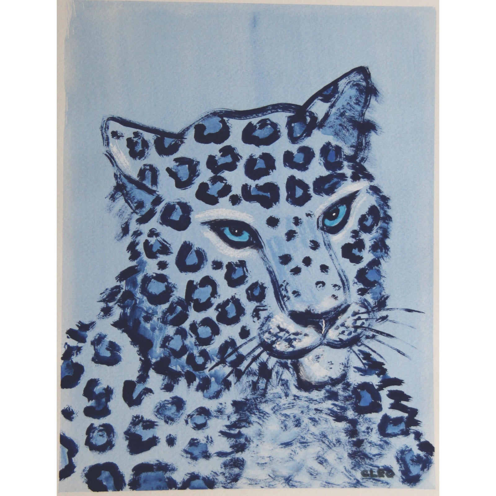 Portrait of Indigo Leopard Experssionism Impressionism Original ...