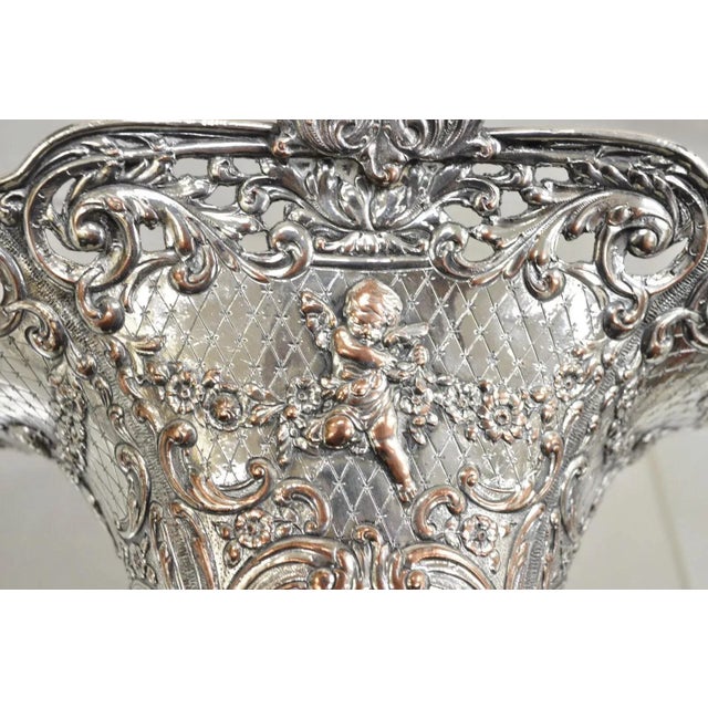 Antique English Victorian Repousse Silver Plated Cherub Vase Brides ...