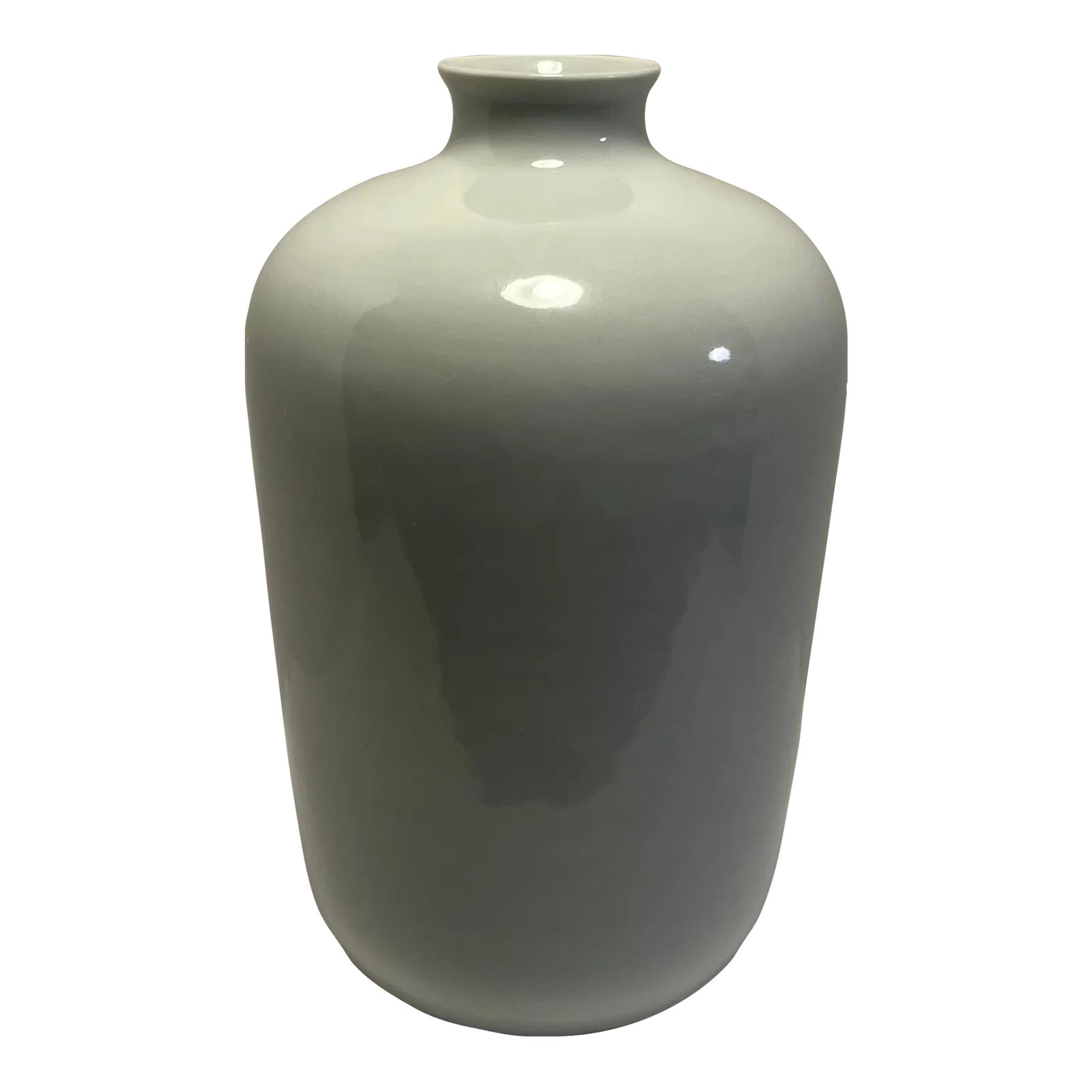 1990's Chinese Middle Kingdom Porcelain Celadon Vase by Bo Jia | Chairish