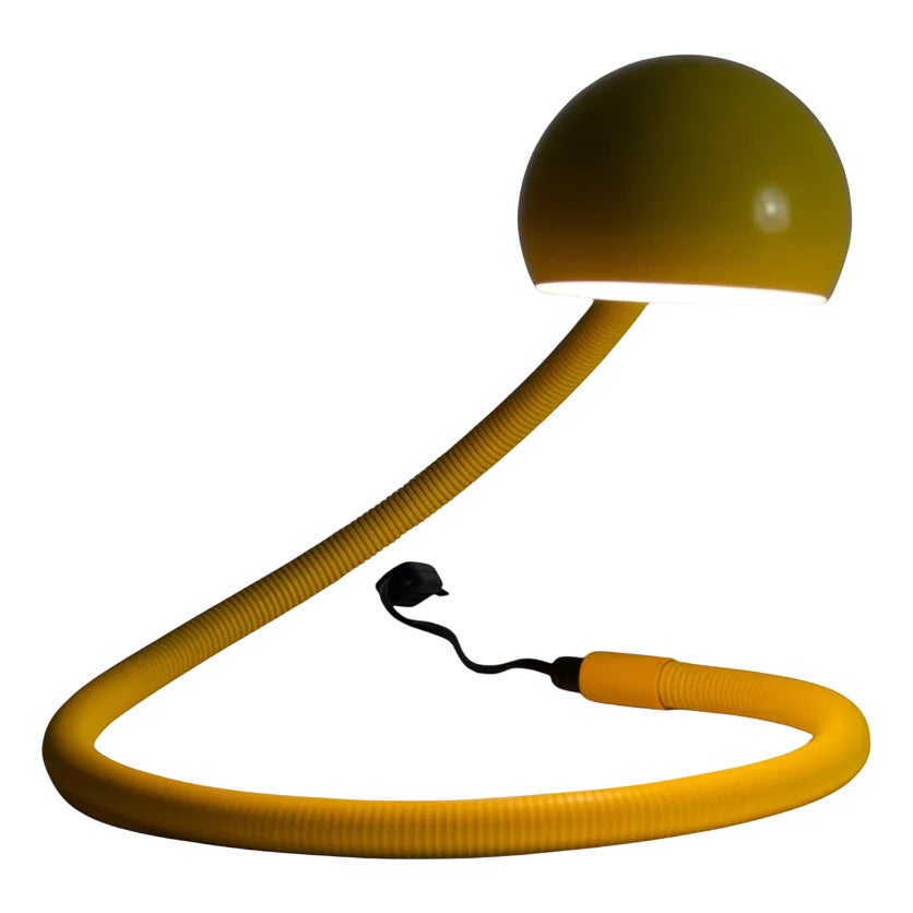 Italian Adjustable Yellow Flex Arm Table Lamp, 1960s | Chairish