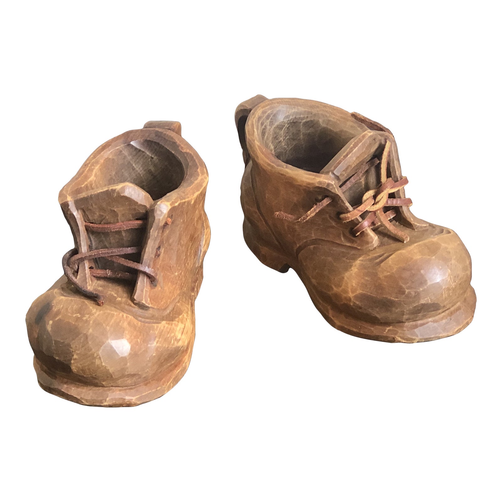 Vintage Hand-Carved German Wood Shoes — a Pair | Chairish