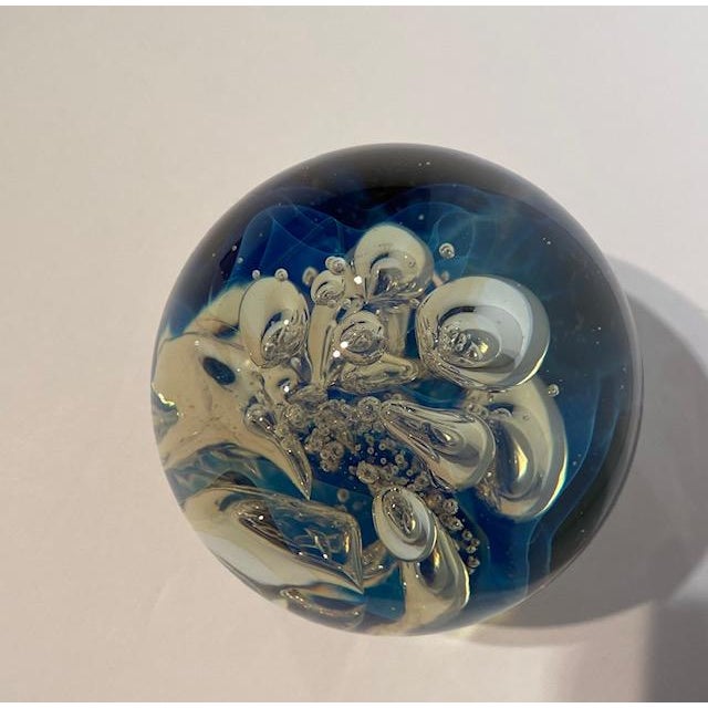 1980s Robert Eickholt Signed Art Glass Paperweight | Chairish