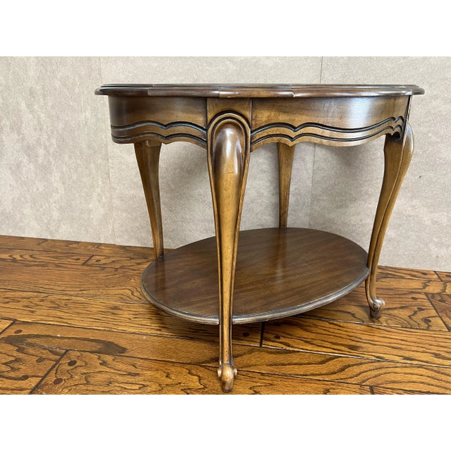 Late 20th Century Scalloped-Edge Solid Wood Accent Table With Wavy ...