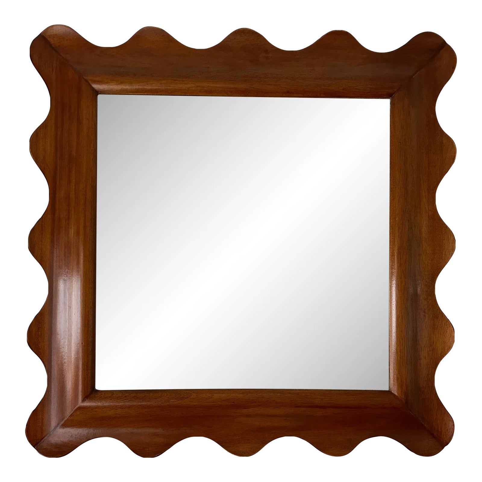 Wood Wave Mirror. Italy | Chairish