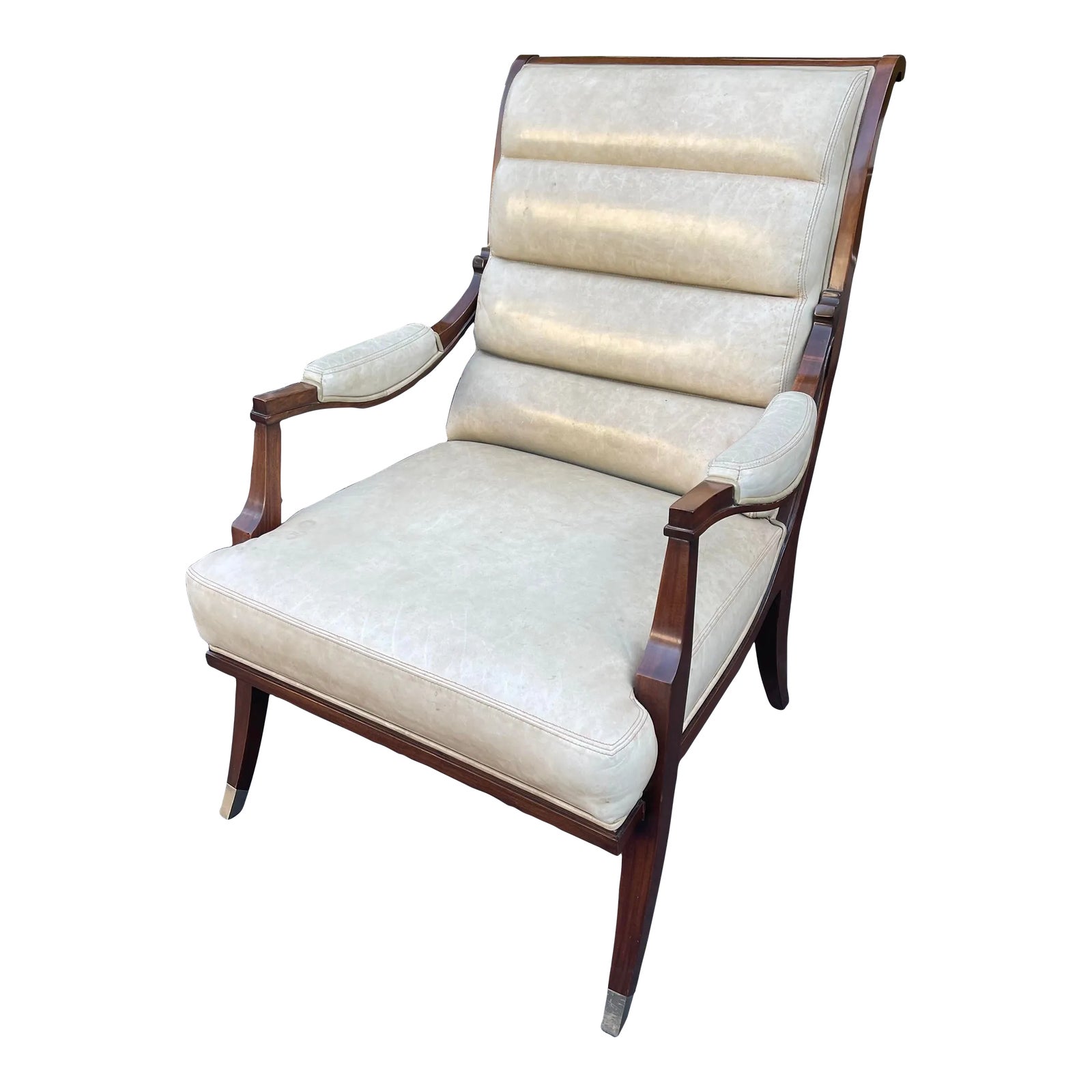 Lucien Rollin Art Deco Leather Chair | Chairish