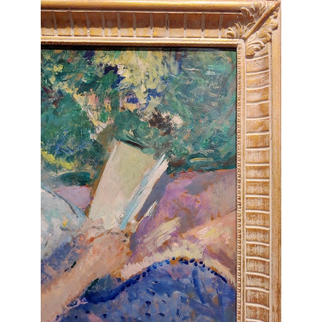 Louis Ritman -Woman Reading a Book in the Garden -1917 Oil Painting ...