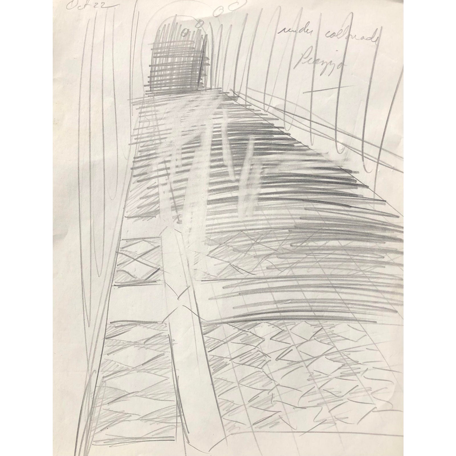 1950s Charles Merrill Mount Venetian Architectural Study Drawing | Chairish