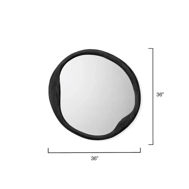 Organic Round Mirror in Antique Grey | Chairish