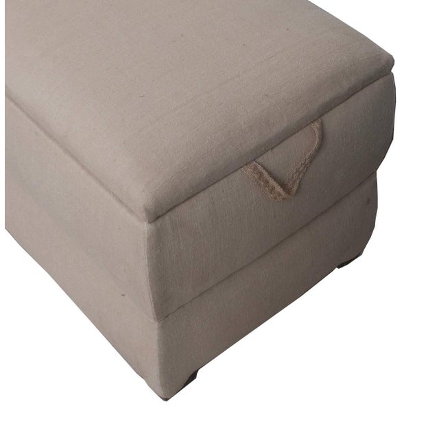 Italian Trunks Upholstered in Antique White Linen - a Pair | Chairish