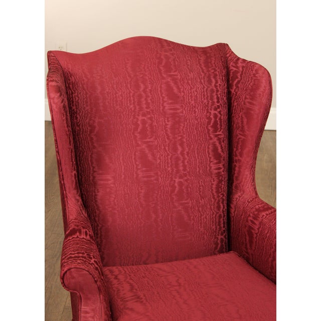 Sherrill Queen Anne Style Mahogany Wing Chair | Chairish