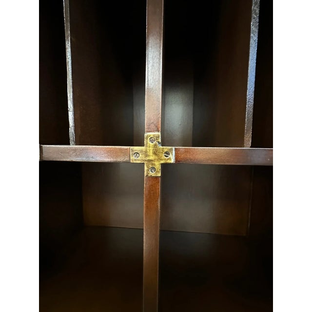 Campaign Style Leather Wrapped Bookcase | Chairish