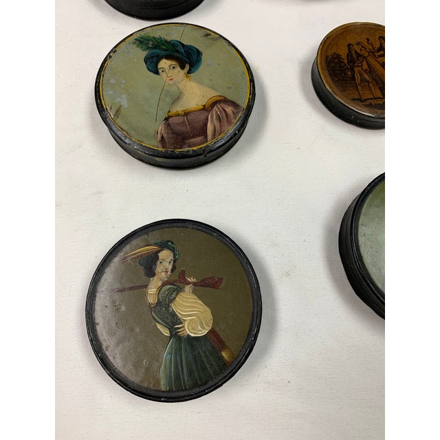 Early 19th Century Victorian Paper Mache Snuff Boxes - Set of 9 | Chairish