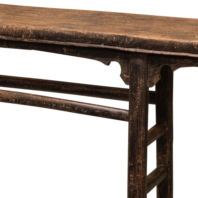 Antique Black Console with Rounded Legs | Chairish