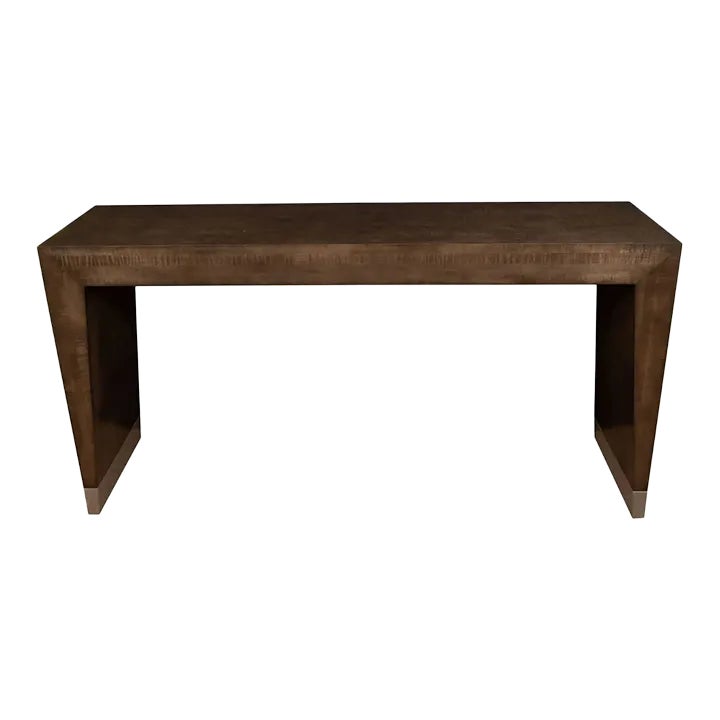 Maple Console With Metal Bottom | Chairish