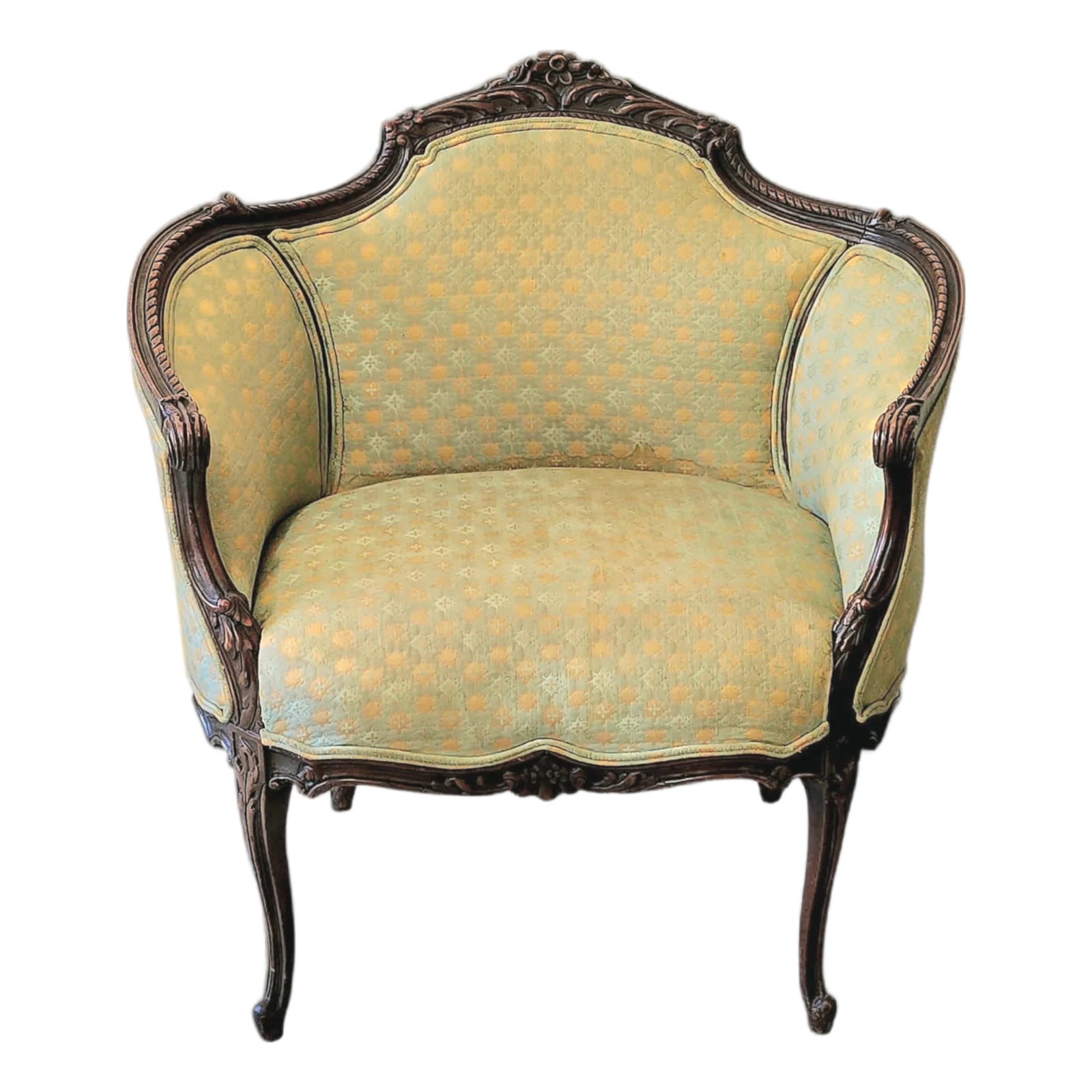 Antique Louis XV Style Bergère Barrel-Back Silhouette Armchair – Rococo ...