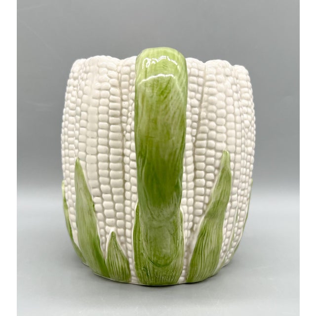 1980s Fitz and Floyd White Corn Ceramic Vegetable Pitcher | Chairish