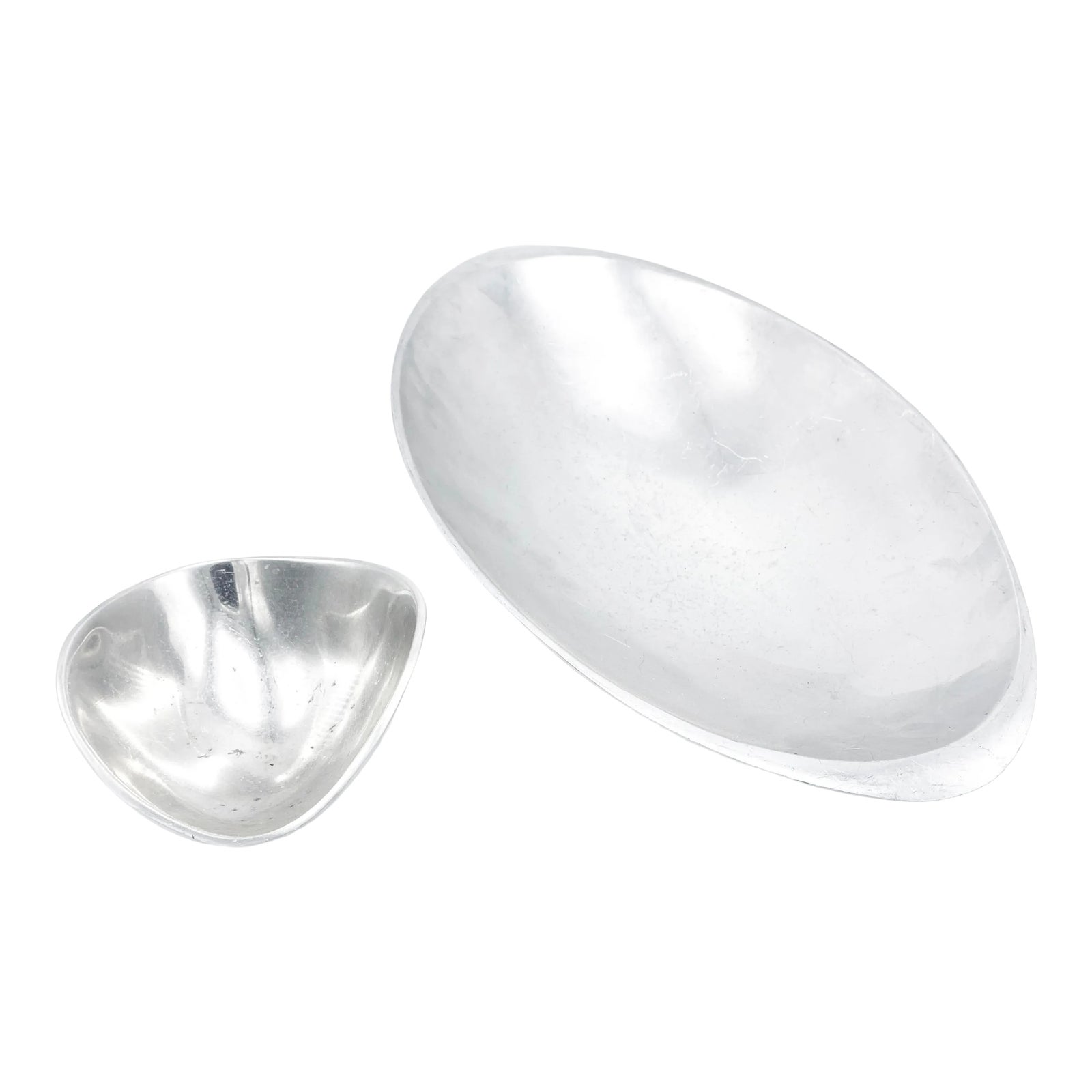 Mid-Century Modern 1950's Nambé Silver Oversized Chip & Dip Set - 2 ...