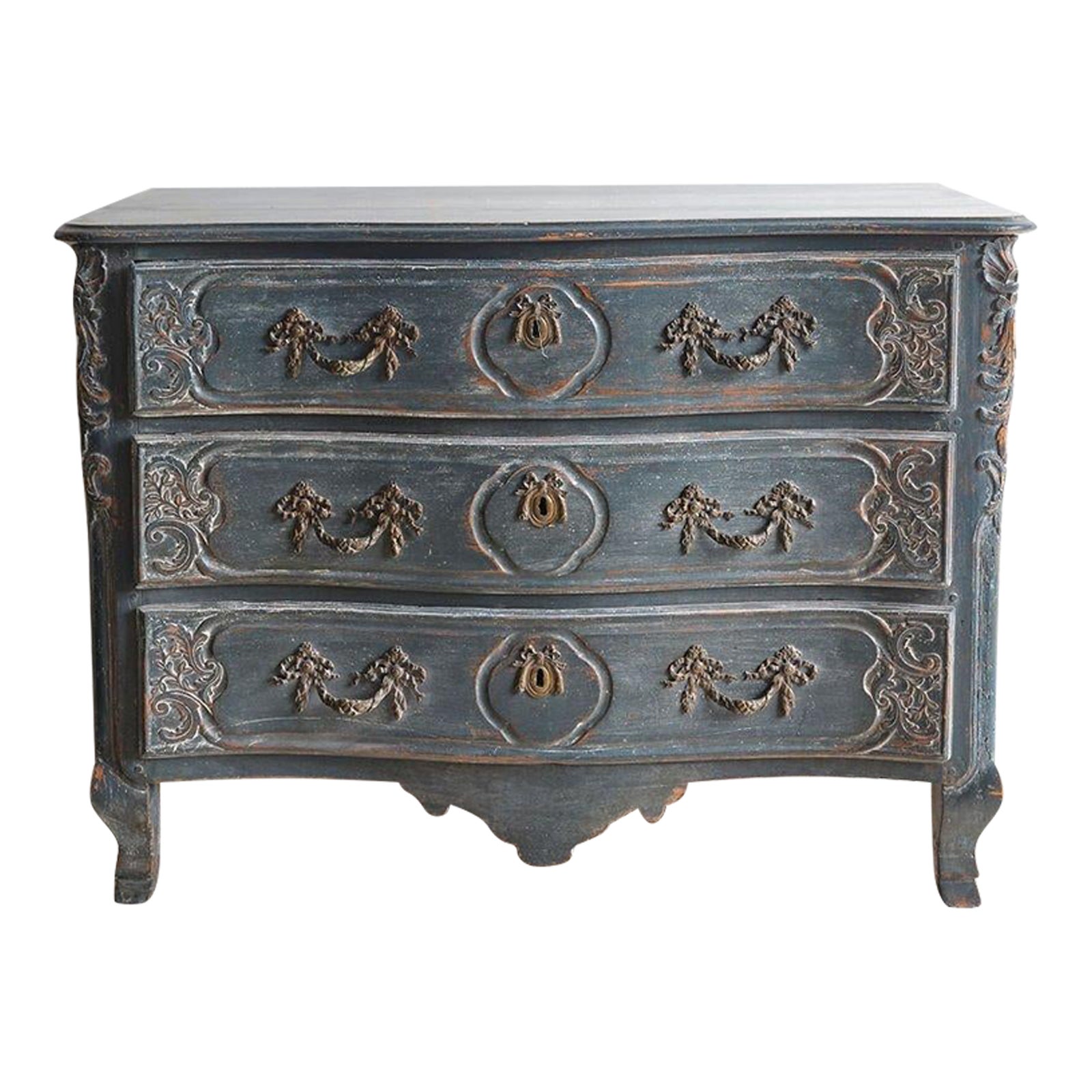 Blue French Commode Chest of Drawers, 1715 | Chairish