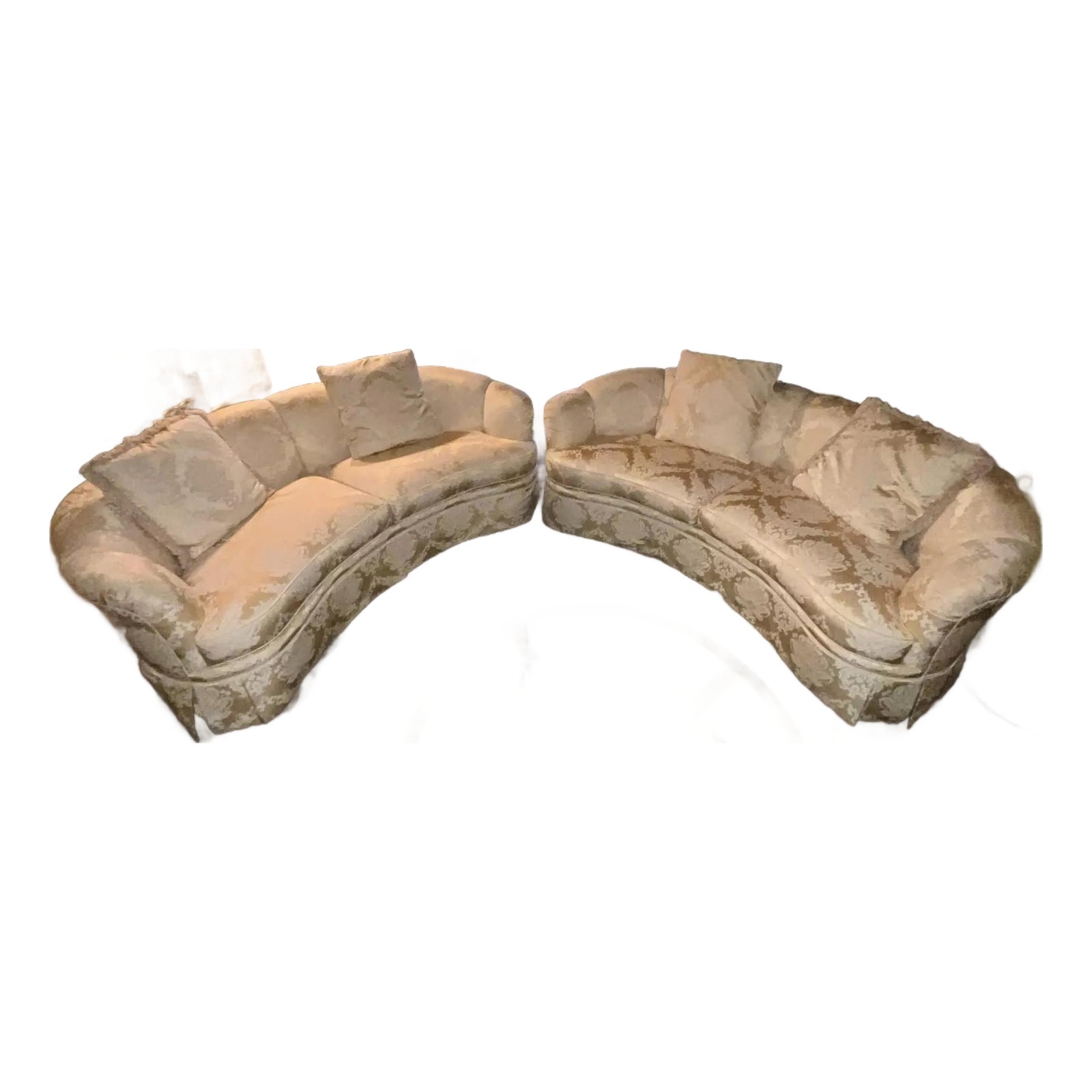 Pair of Stickley Luxury Pattern Curved Sofas - Set of 2 - Near-Mint ...