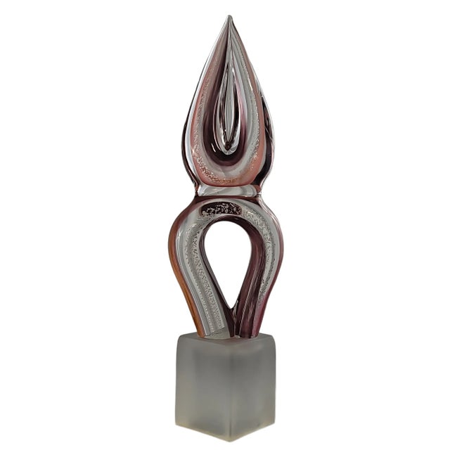 1960s Murano Glass Sommerso Tear Drop Sculpture | Chairish