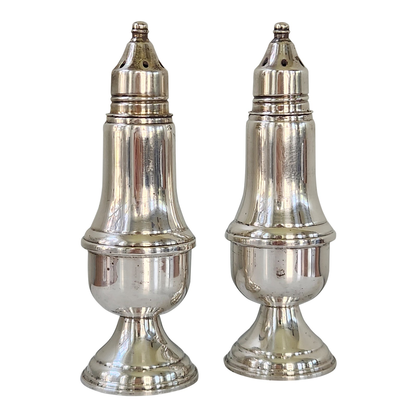 Mid 20th Century Reed & Barton Weighted Sterling Salt & Pepper Shakers ...