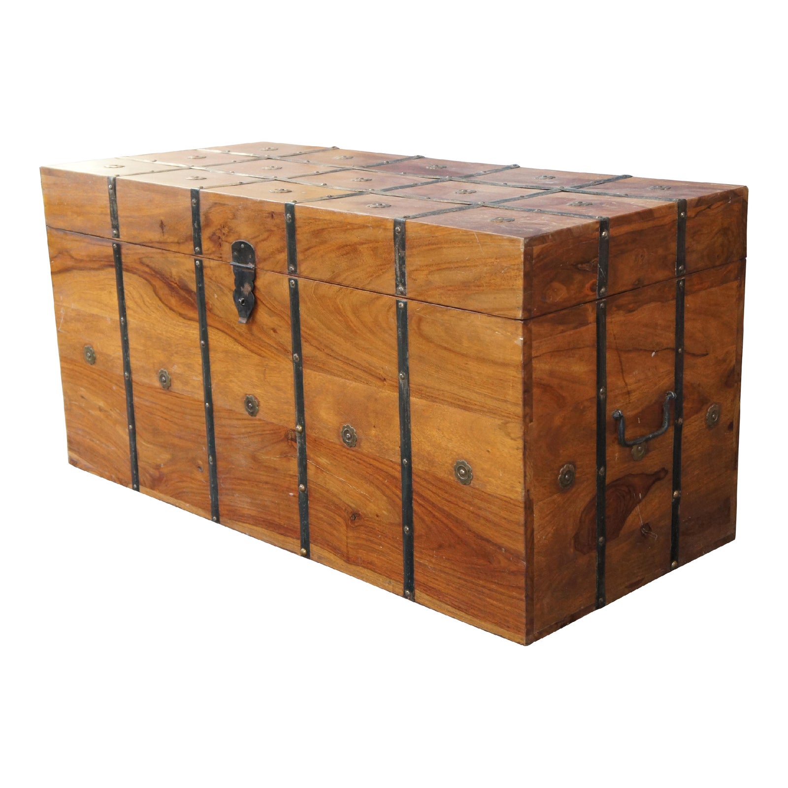 Late 20th Century Anglo Indian British Colonial Sheesham Banded Blanket ...