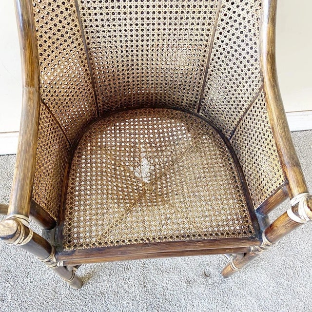 Bohemian Bamboo and Cane Arm Chairs by McGuire - Set of 4 | Chairish