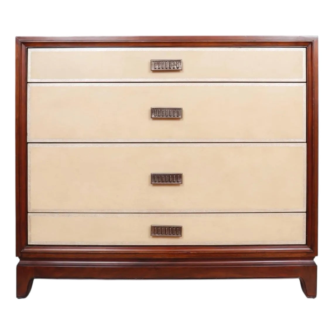 Henredon Leather Wrapped Chest of Drawers | Chairish