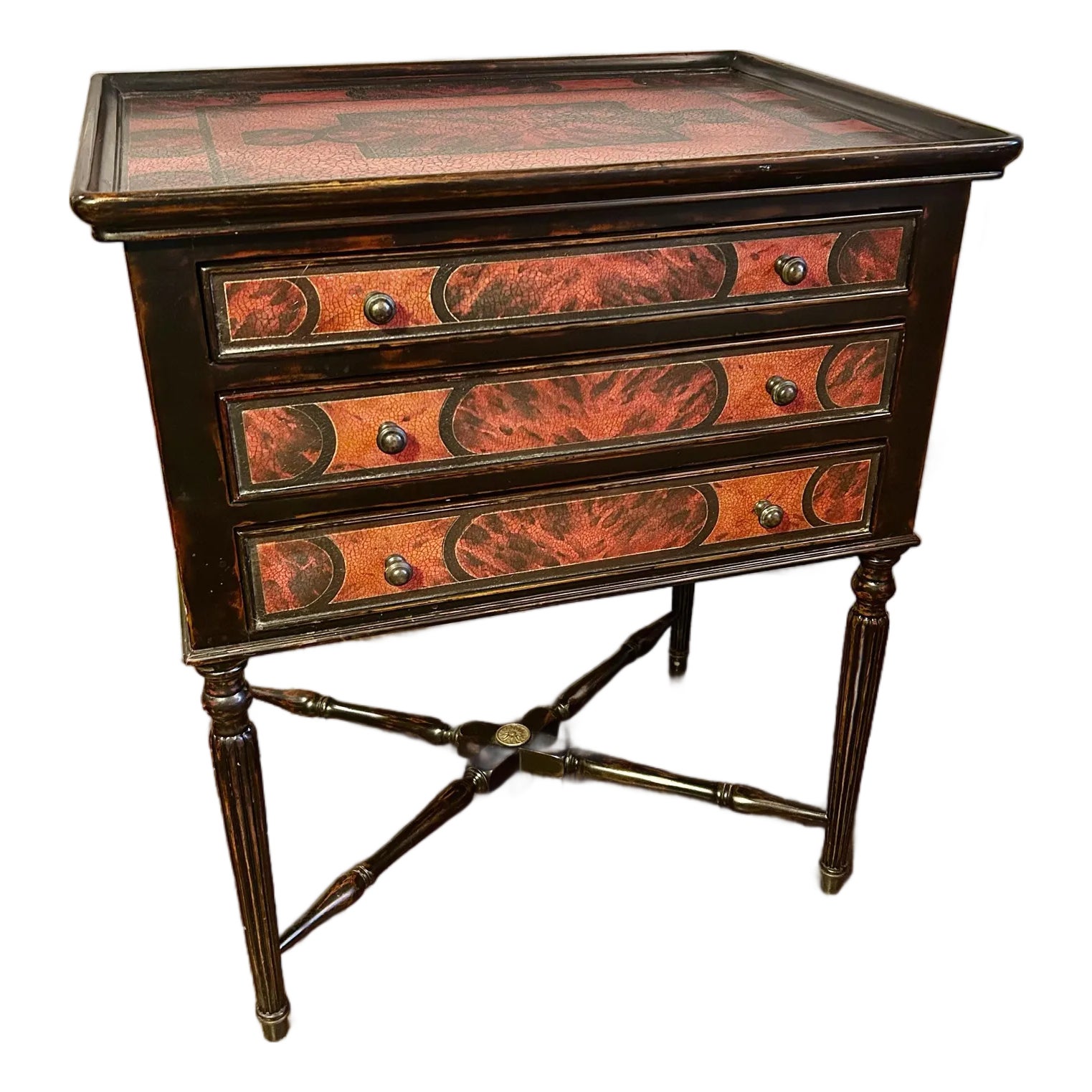 1990s Faux Tortoise Shell Accent Chest by Theodore Alexander | Chairish