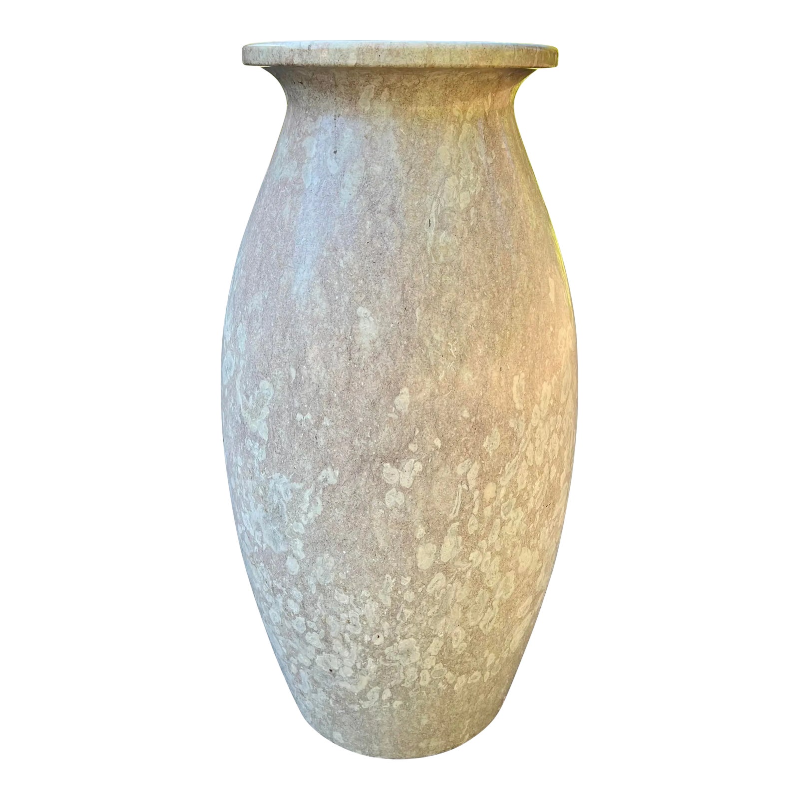 1980s Substantial Solid Marble Polished Floor Vase | Chairish