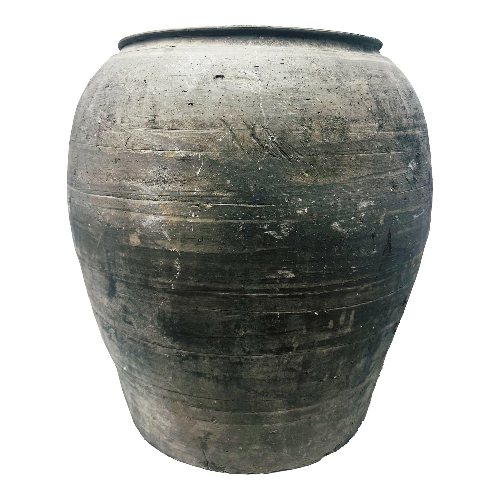 Vintage Blackened Clay Storage Jar | Chairish
