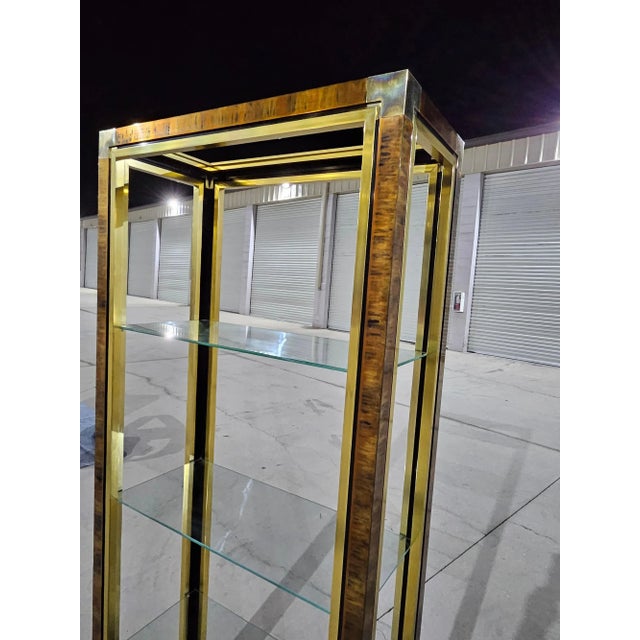1980s Mastercraft Brass & Glass Display Case Etagere | Chairish