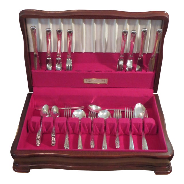 1940s Oneida Community Milady Pattern Flatware Set for 8 with Box - 52 ...