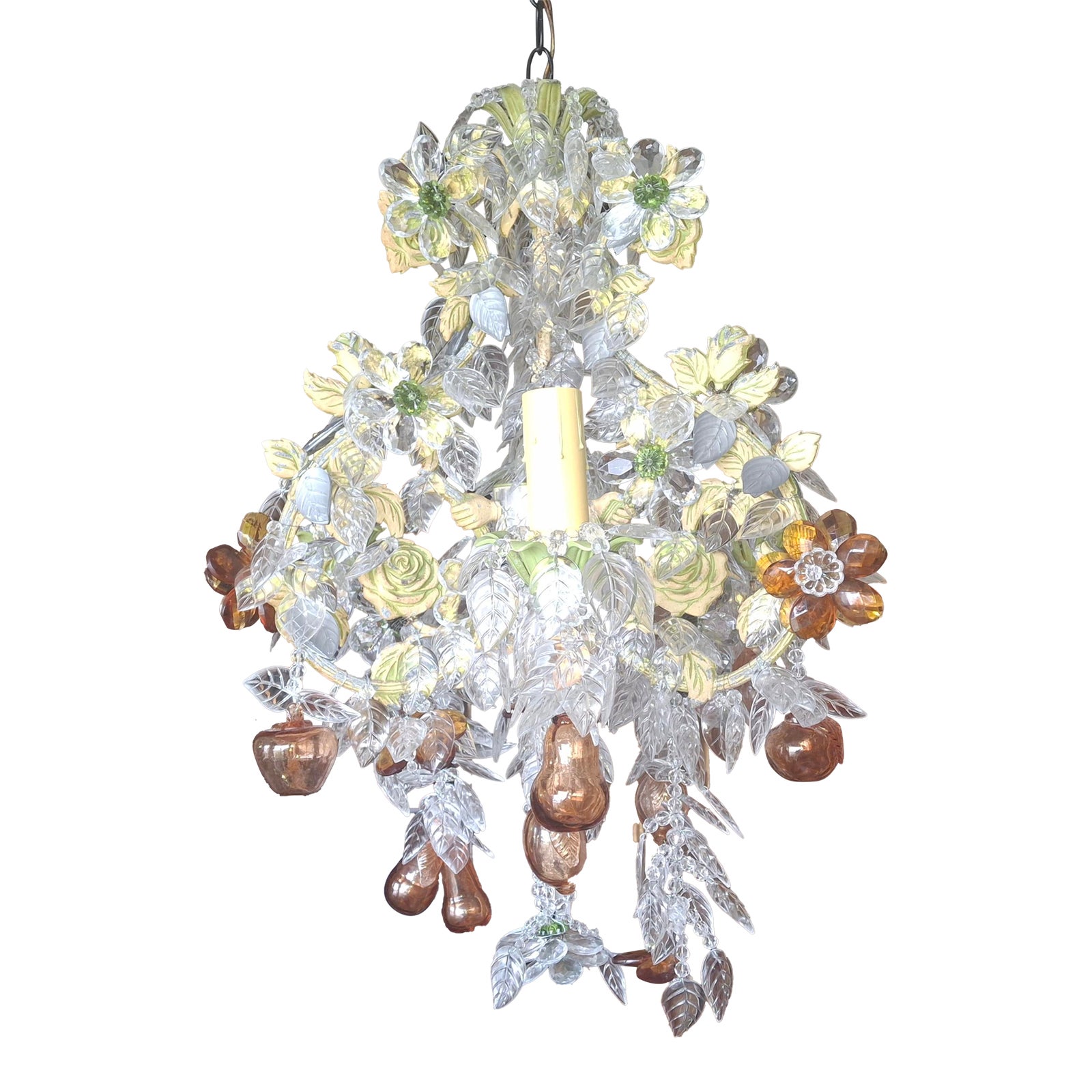 1960's Original French Regency Cut Crystal Petal/ Flowered Chandelier ...
