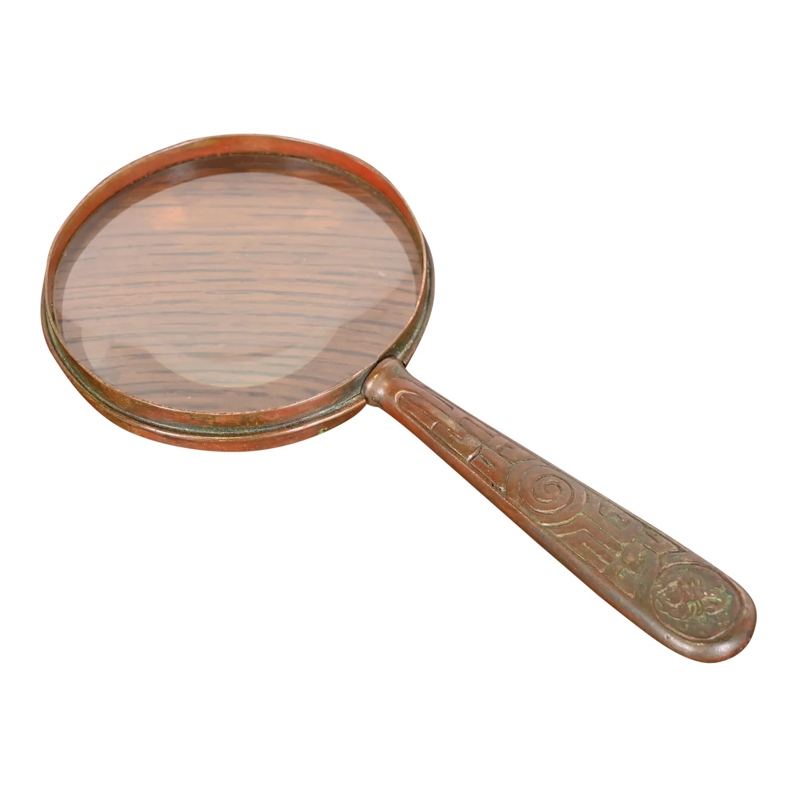 Tiffany Studios New York Zodiac Bronze Magnifying Glass | Chairish